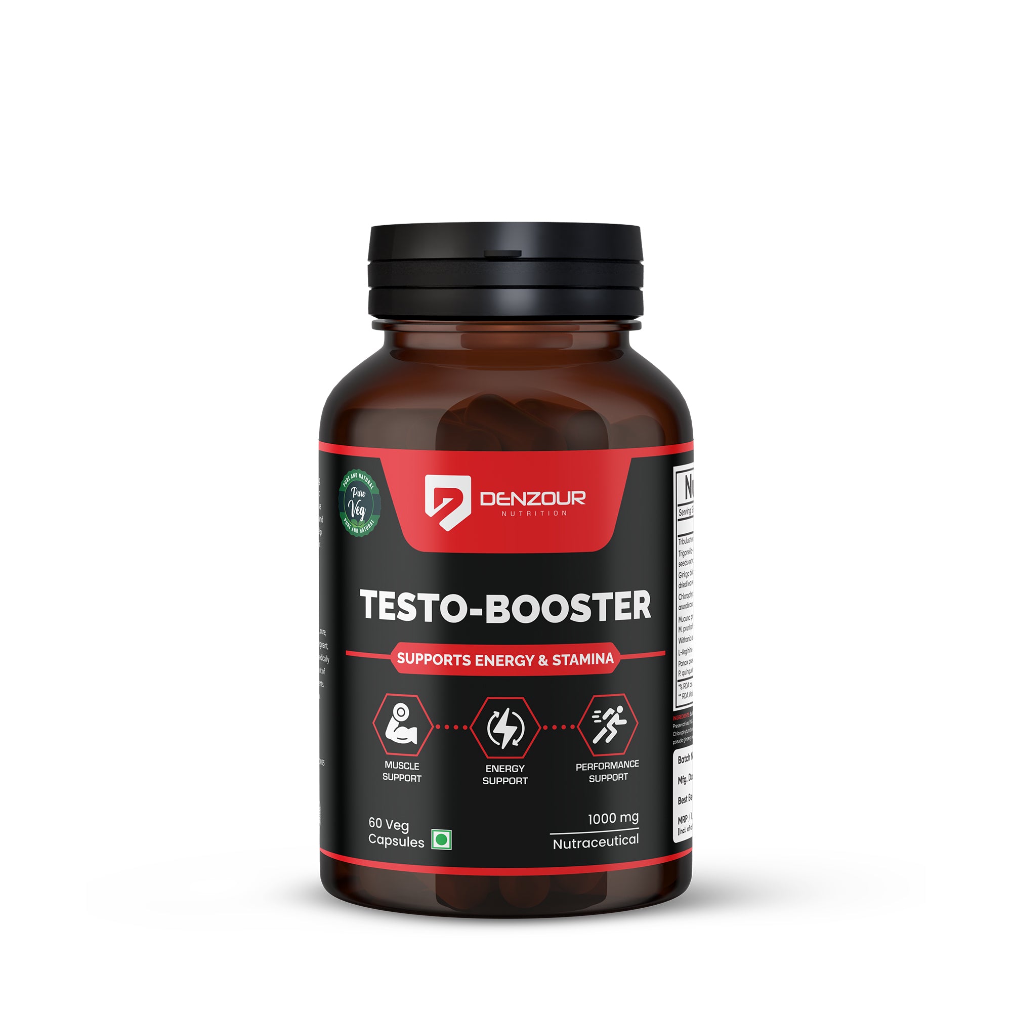 Denzour Nutrition Testosterone Booster for Performance Support, Muscle